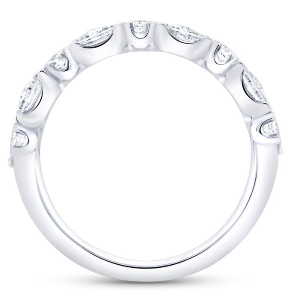 Uneek 18K Interchanging Baguette & Round Diamond Three Row Ring ...